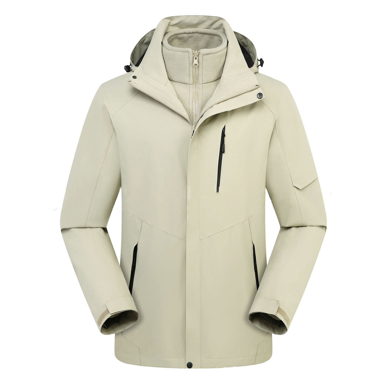 Kmdttou Men's Waterproof Rain Jacket Warm Winter Snow Coat Mountain ...