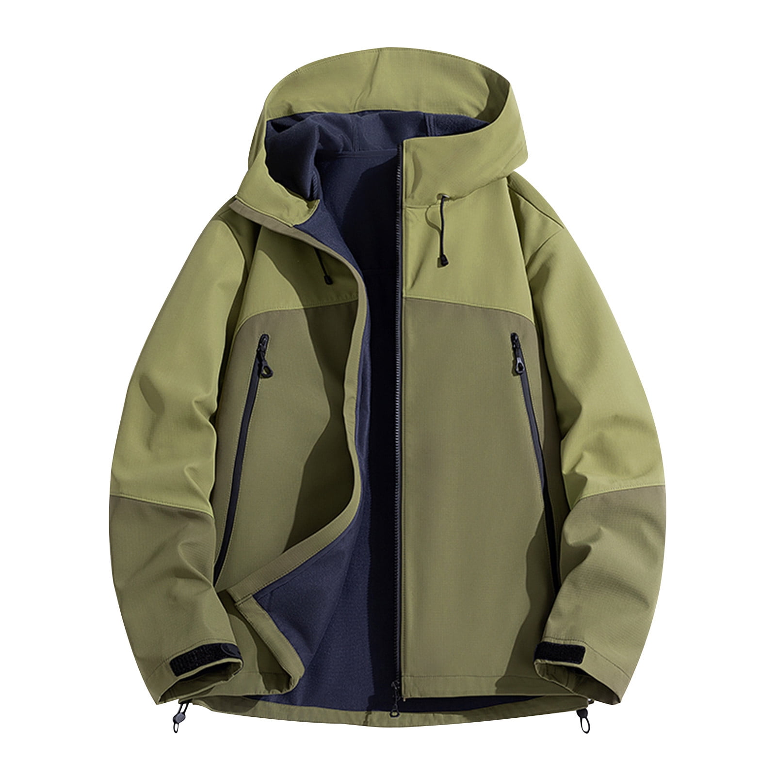 Kmdttou Men's Waterproof Rain Jacket with Hood Packable Outdoor Hooded ...