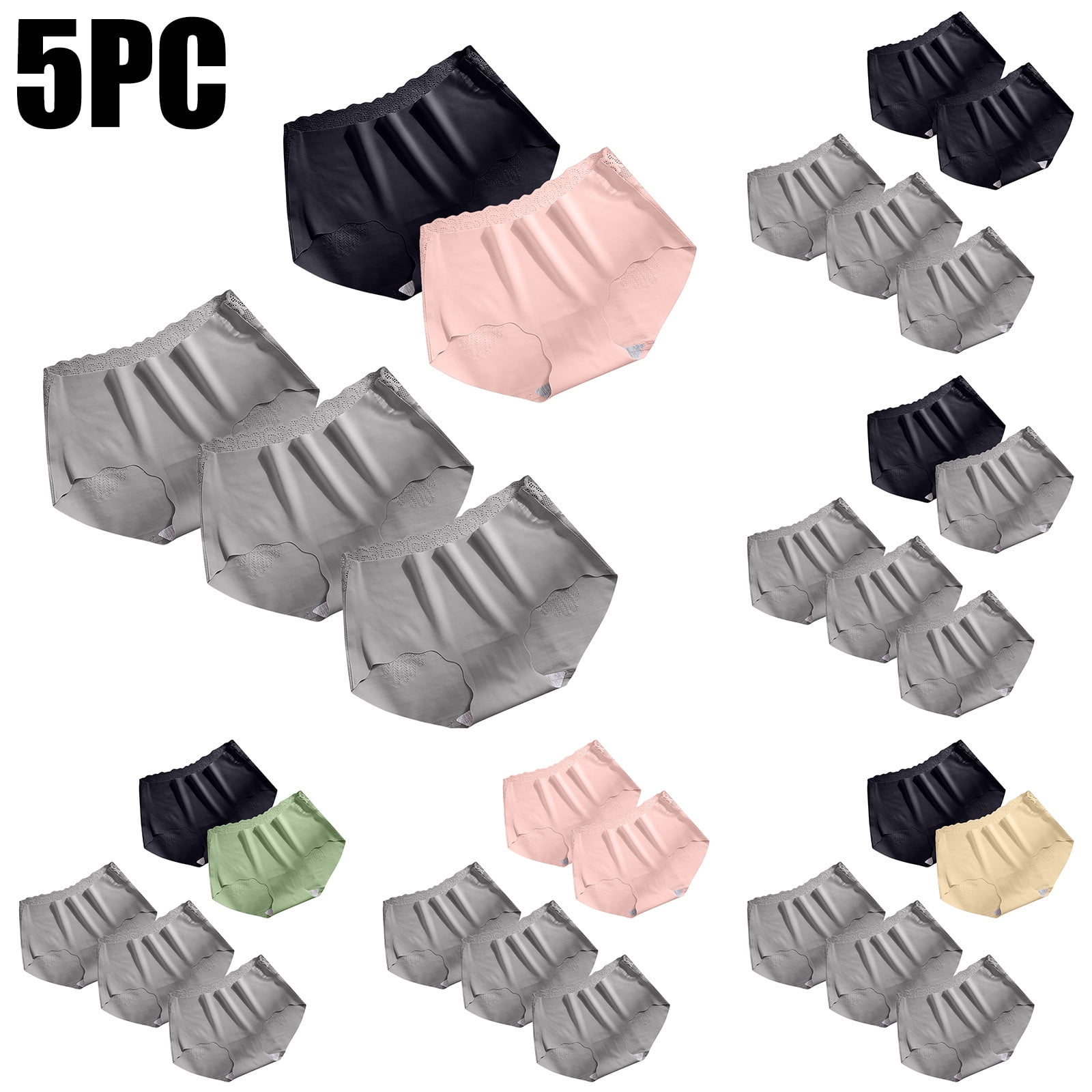 Kmdttou Panties for Women Pack Cotton Sexy Comfortable And Traceless ...