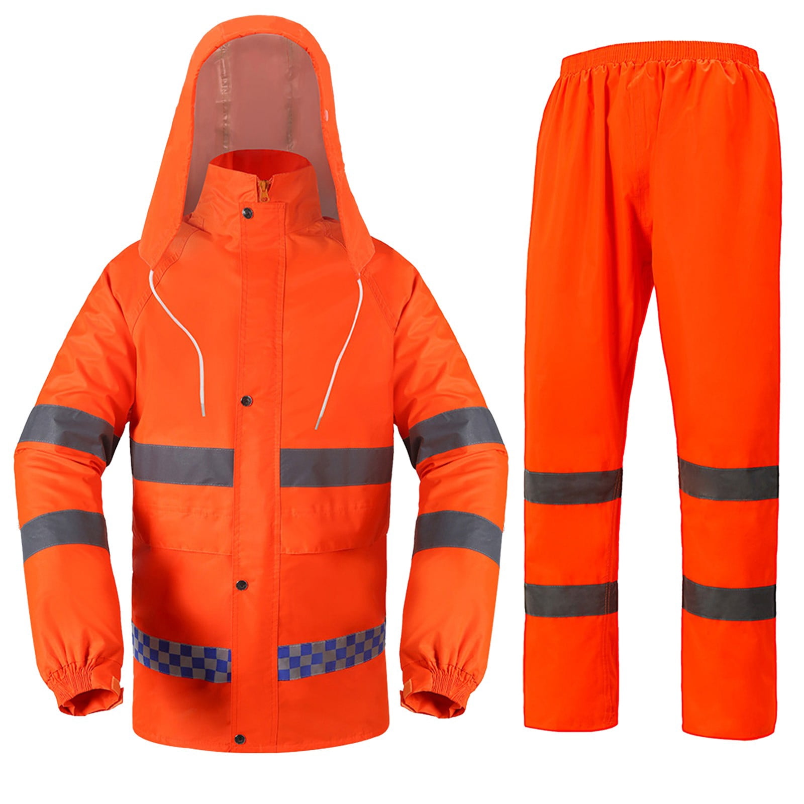 Kmdttou Reflective Raincoat And Rain Pants Set Hooded Rain for Adults ...