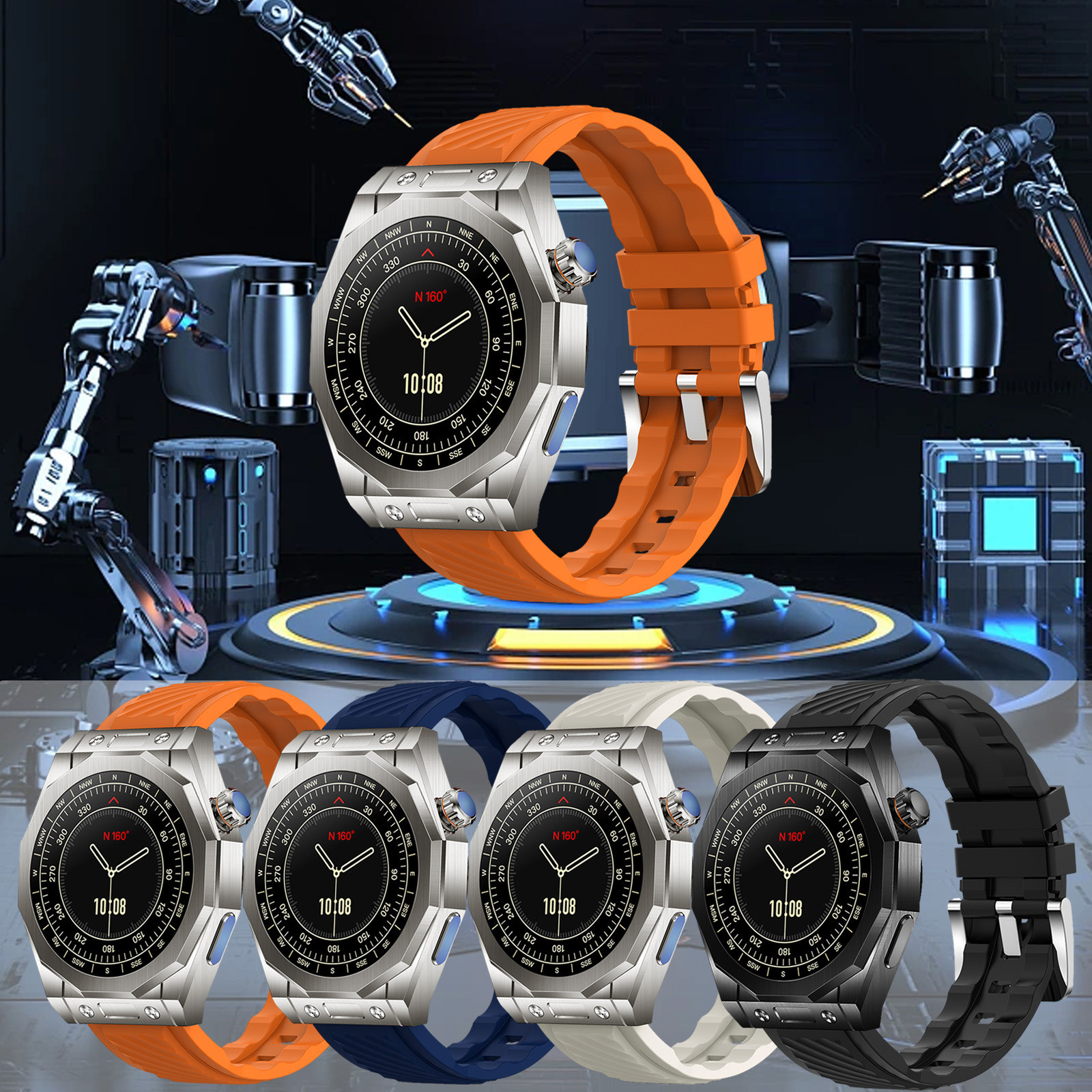 Kmdttou Smart Wearable Watch Multifunction HD Rectangular Screen ...