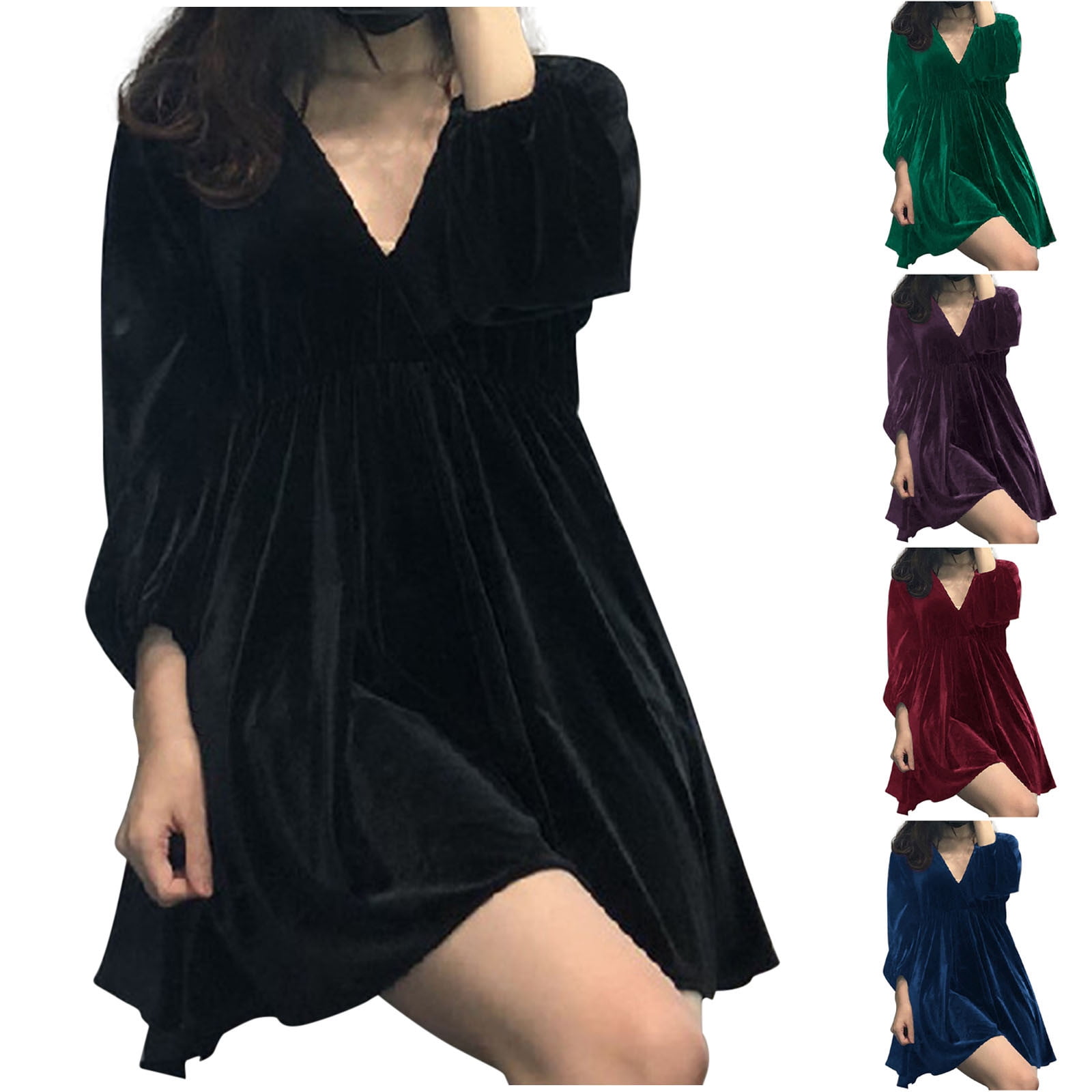 Kmdttou Summer Dresses for Women V Neck Fashion Plus Size Ruffle Long ...