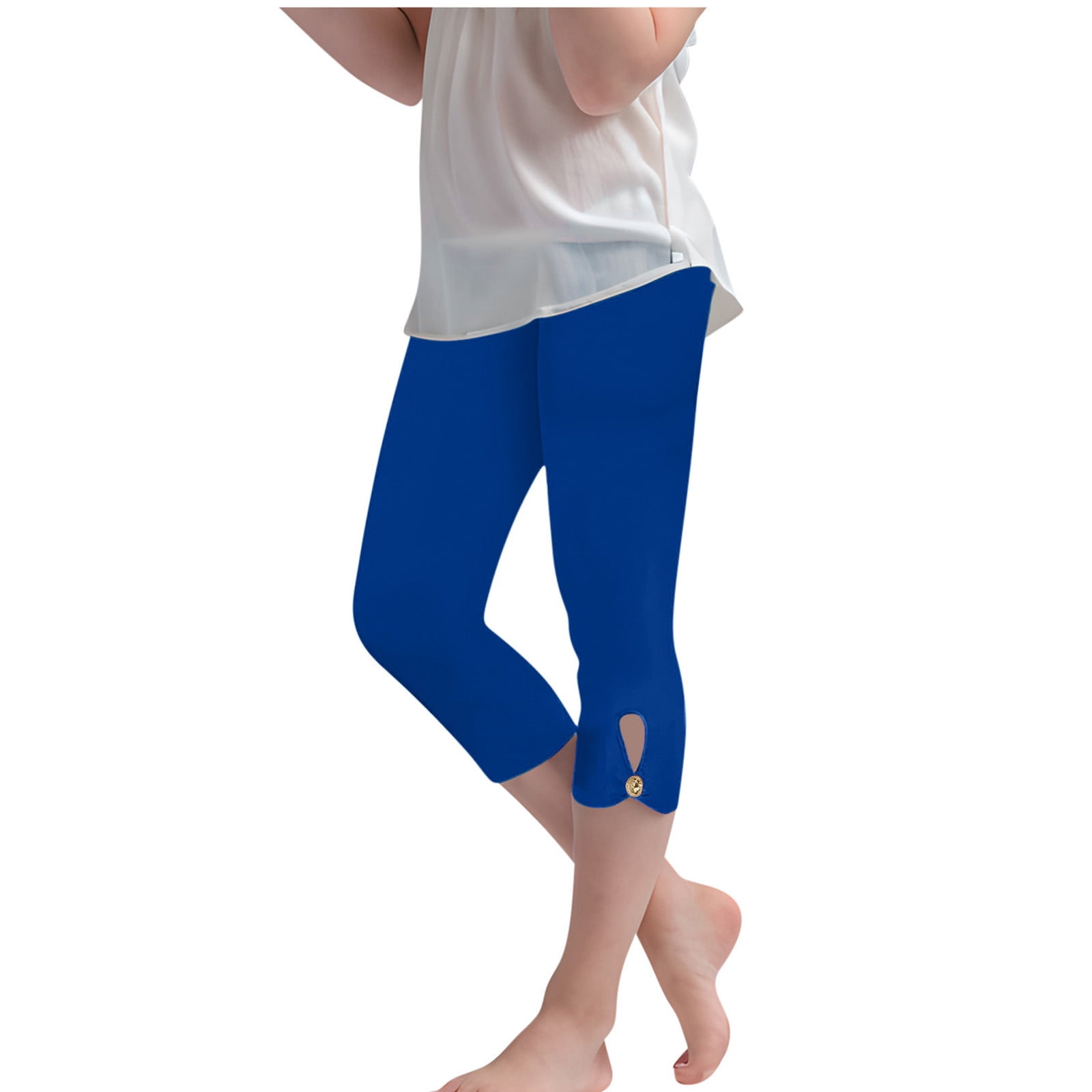 Kmdttou Summer Savings! Girls Cropped Trousers Leggings Stretchy ...