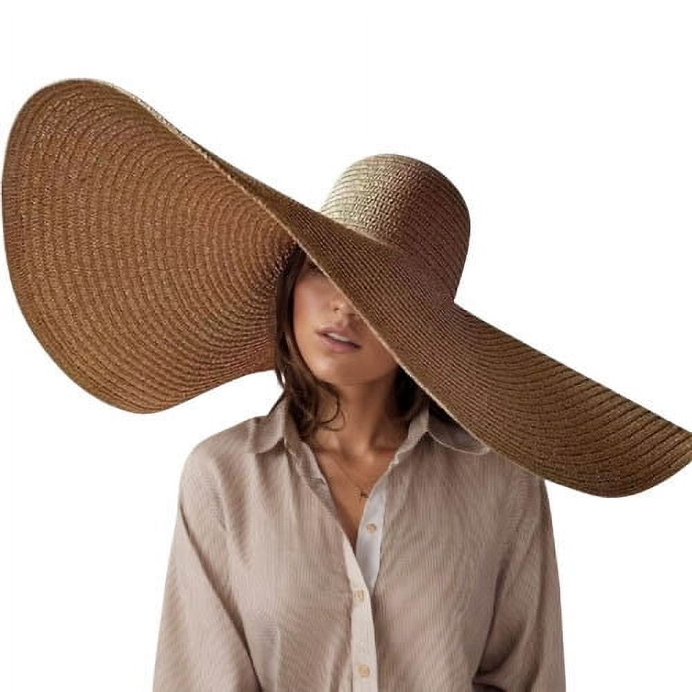 Kmdttou Sun Hat for Women Oversized Brimmed Hat Foldable Vacation Beach ...