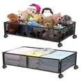 Kmise 4 pcs Underbed Storage With Wheels,Metal Under Bed Storage ...