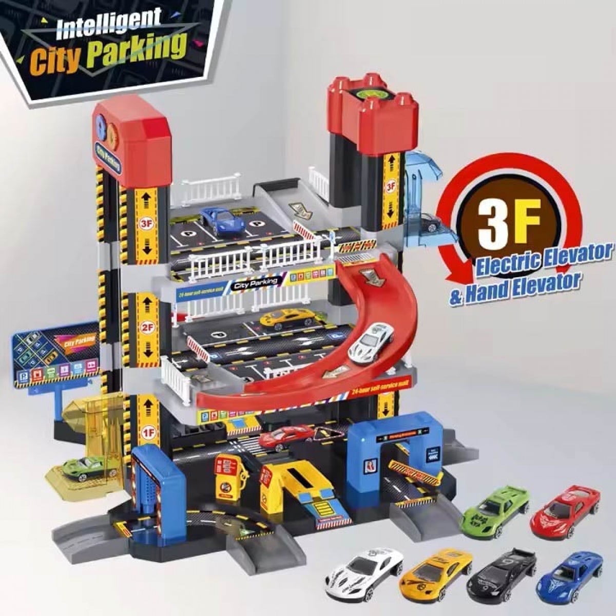 Toy Car Ramp with Multi-simulated Scenarios & Cars-Garage Playset ...