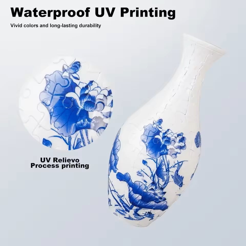 Kmoist Puzzle Planter Vase, Unique 3D Puzzle Vase Made of 160 Pieces of Curved and Translucent ...