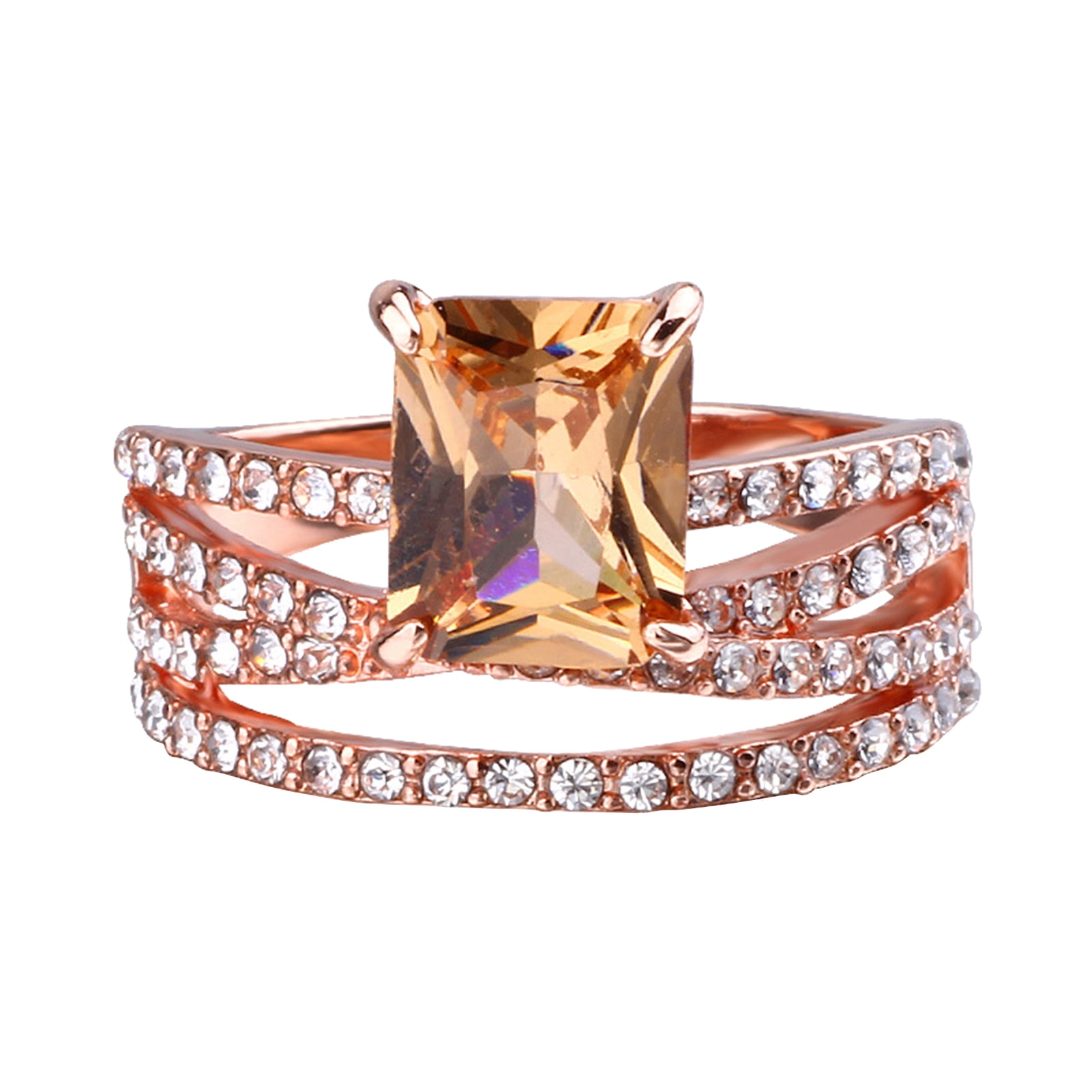 Kmxyo Finger Rings Electroplating Fine Workmanship Rhinestone Decor ...