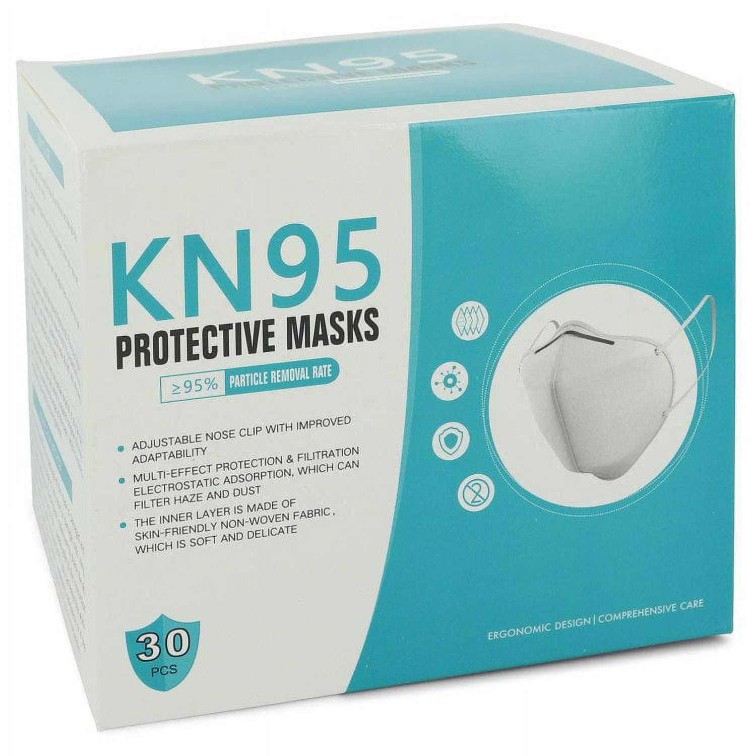Kn95 Mask by Kn95 Thirty (30) KN95 Masks, Adjustable Nose Clip, Soft non-woven fabric, FDA and ...