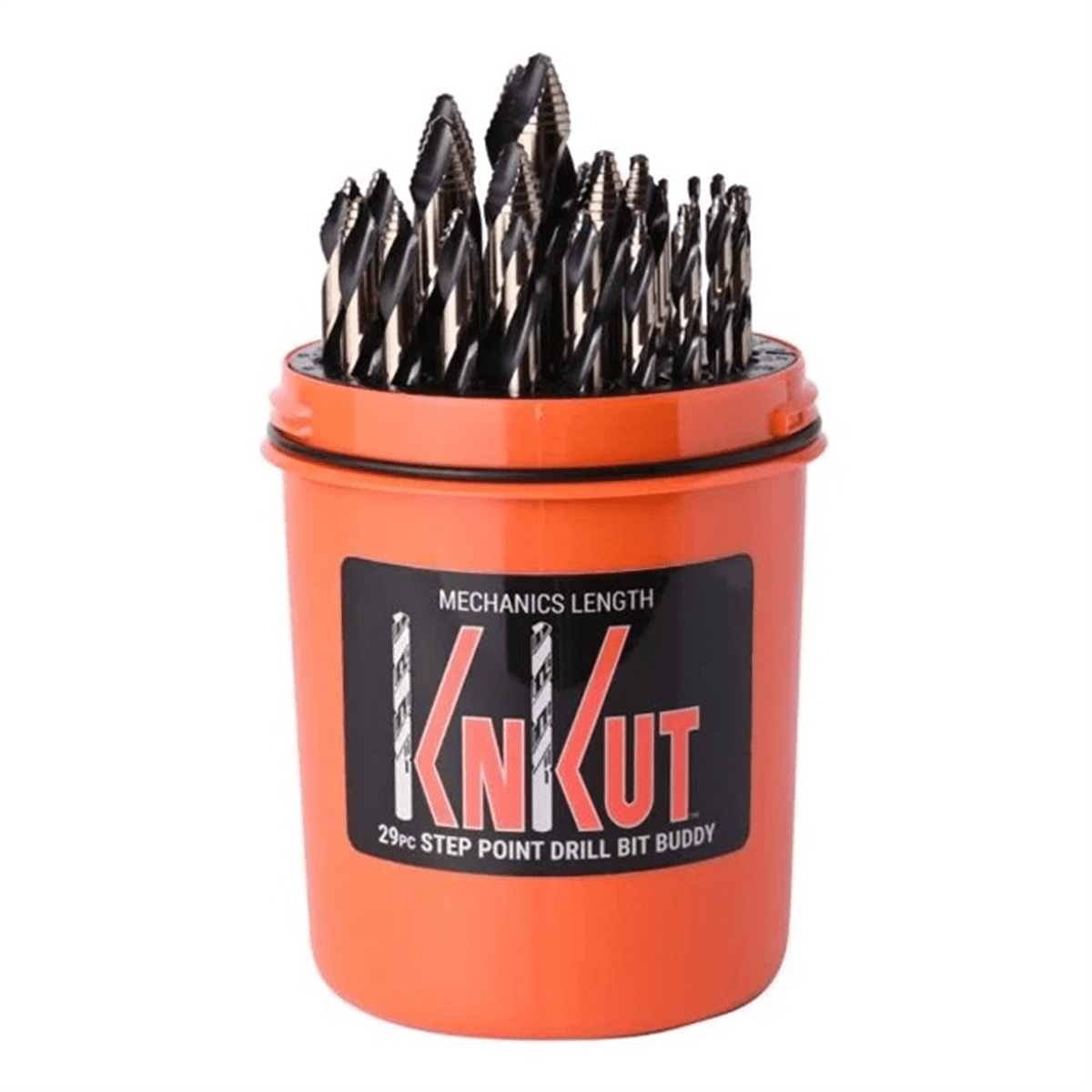 KnKut KnKut 29 Piece Drill Buddy Mechanics Length Step Point Drill Bit Set 1/16"-1/2" by 64ths ...