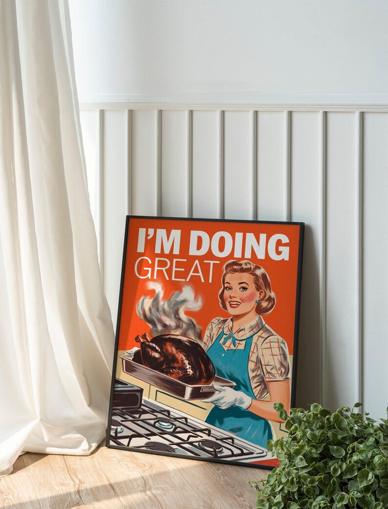 Kna Prints - 1 Pc Poster 1950S Retro 'I'M Doing Greatâ€™ Kitchen Art ...
