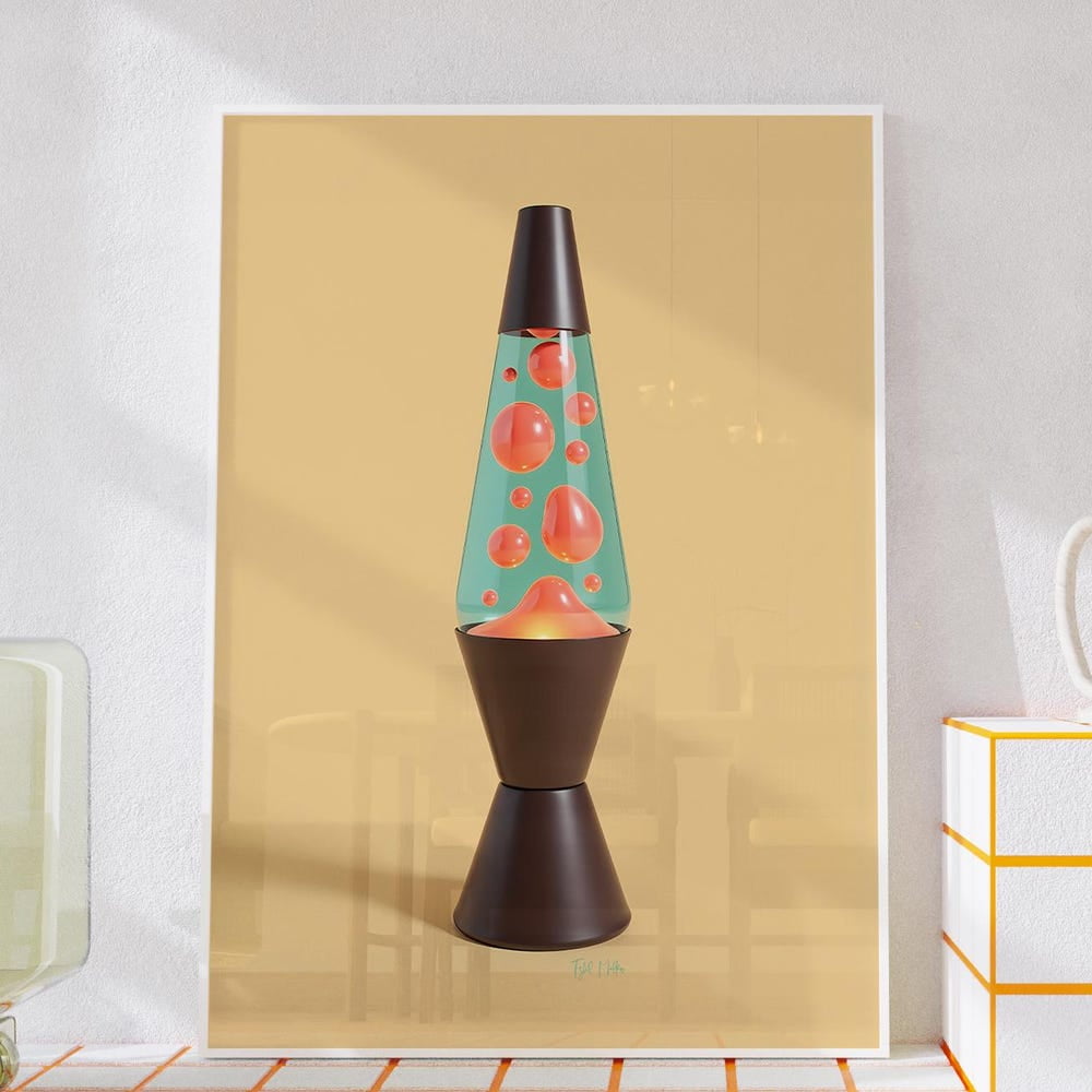 Kna Prints - 1 Pc Poster 3D Lava Lamp Wall Art, 90S Lava Lamp , Early ...