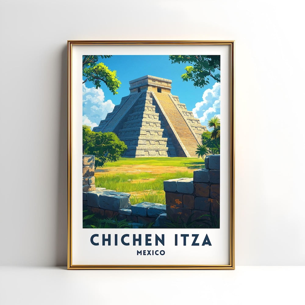 Kna Prints - 1 Pc Poster 7 Wonders Of The World | Chichen Itza Travel ...