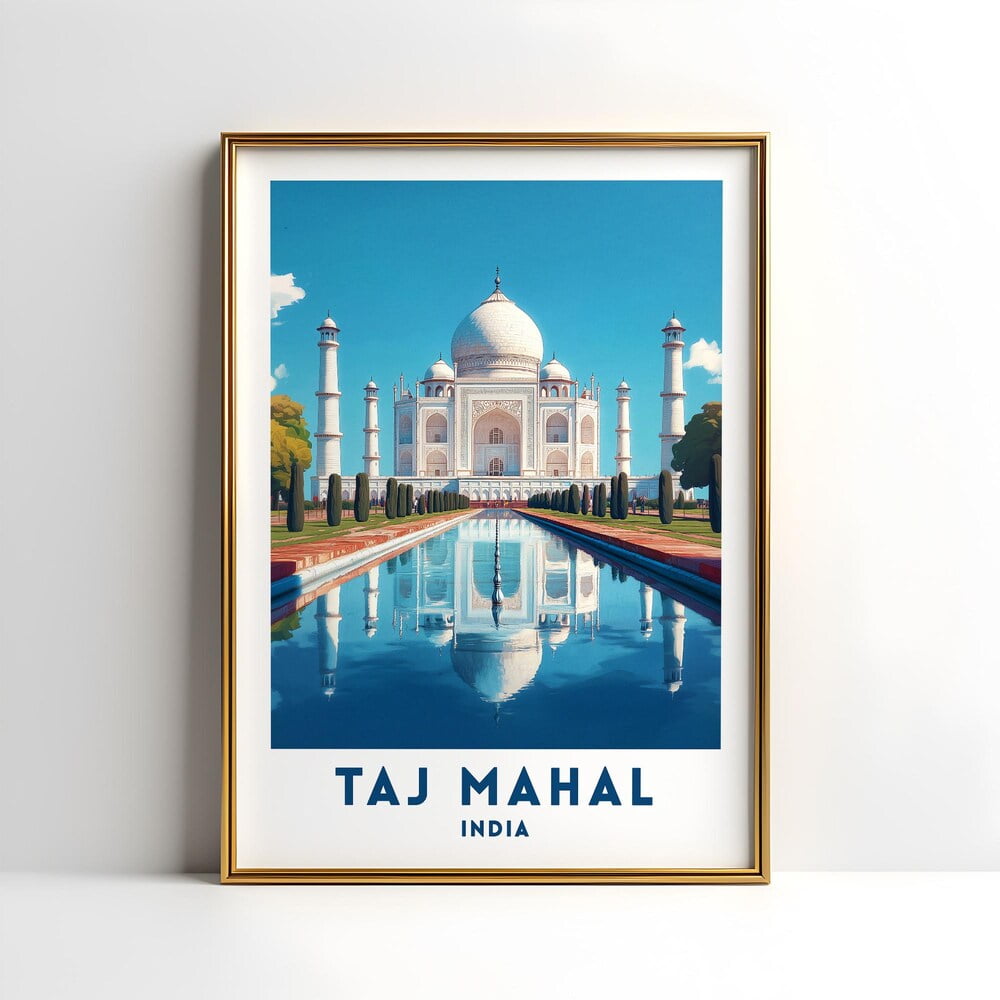 Kna Prints - 1 Pc Poster 7 Wonders Of The World | Taj Mahal Travel ...