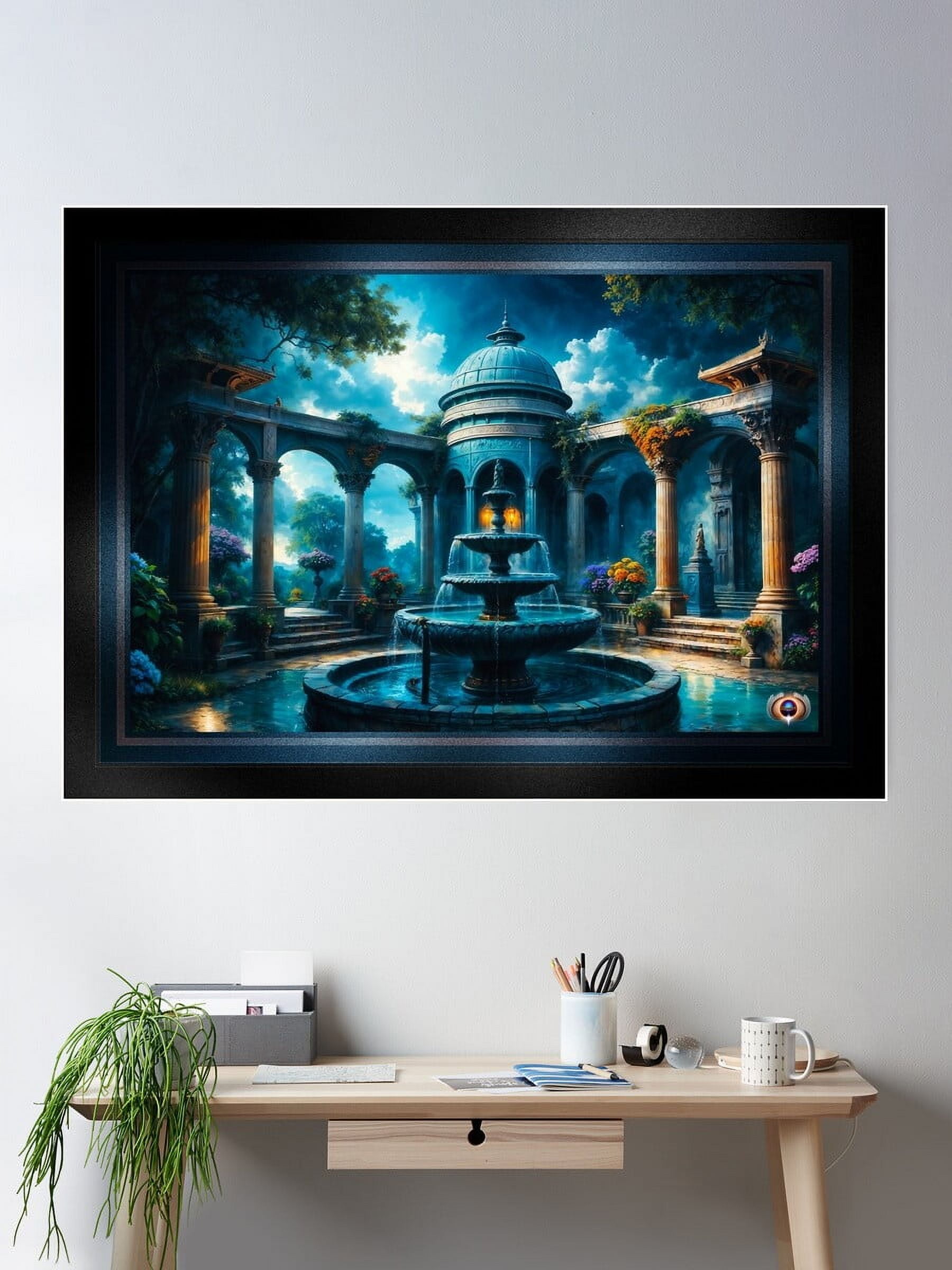 Kna Prints - 1 Pc Poster A Majestic Fotain In The Timeless Sanctuary Of ...