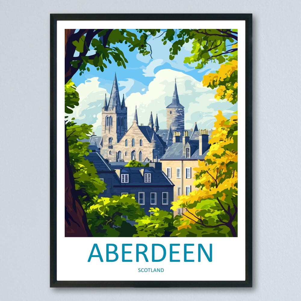 Kna Prints - 1 Pc Poster Aberdeen Travel Poster Scotland Wall Art ...
