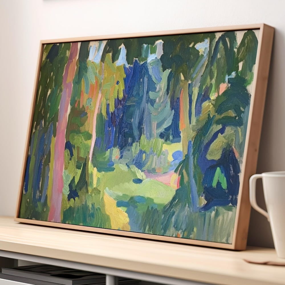 Kna Prints - 1 Pc Poster Abstract Forest Landscape Poster | Matisse-Inspired Retro Botanical ...