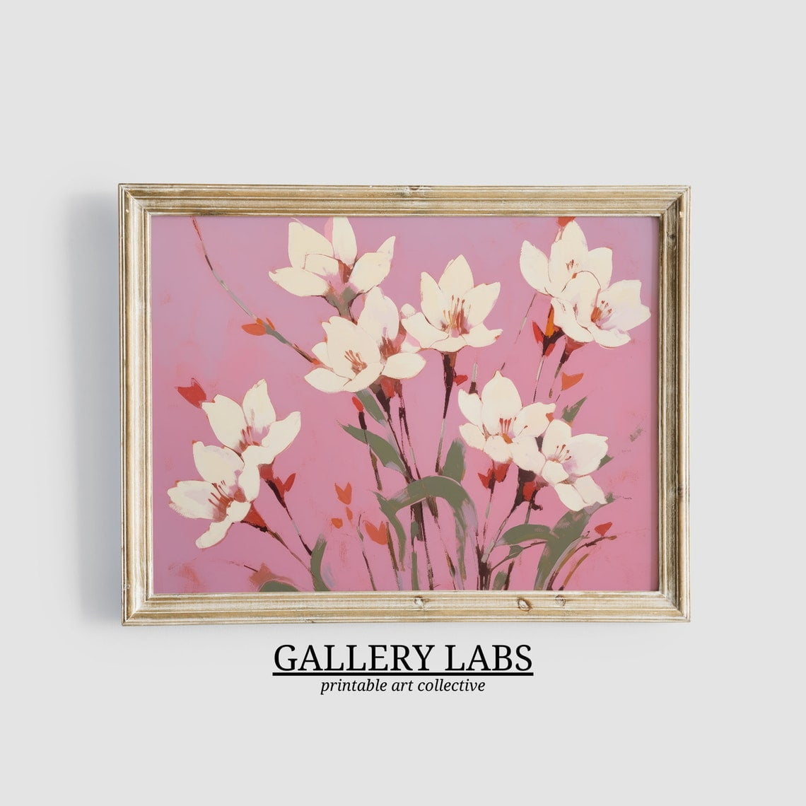 Kna Prints - 1 Pc Poster Abstract Pink Flower Painting Girly Apartment ...