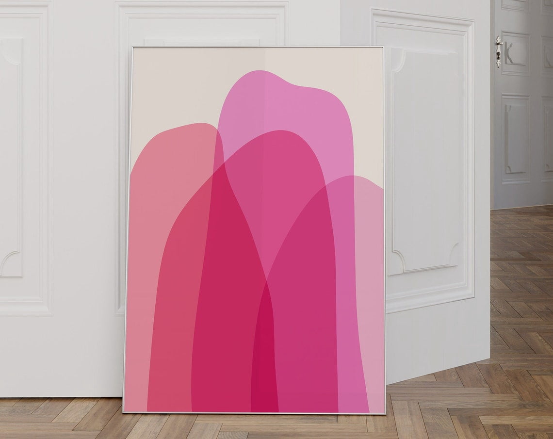 Kna Prints - 1 Pc Poster Abstract Pink Shapes Printable Wall Art 1997 ...