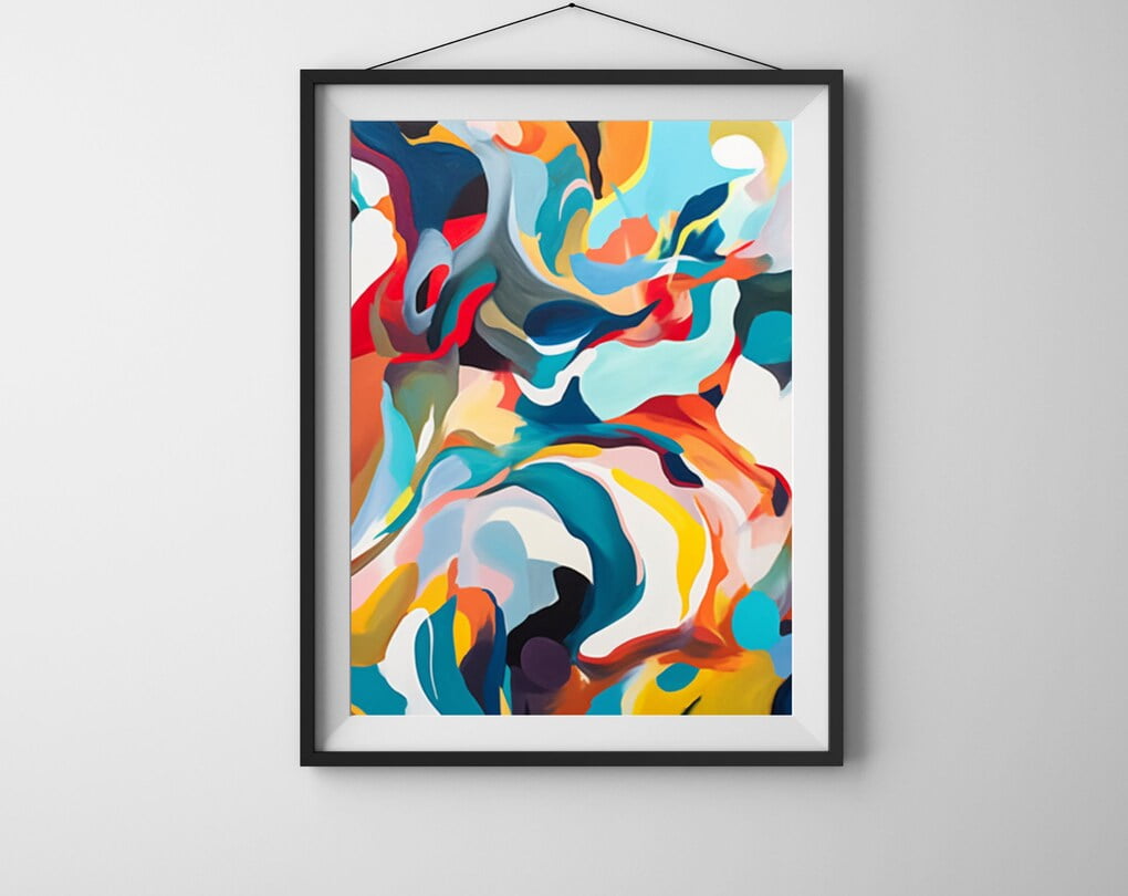 Kna Prints - 1 Pc Poster Abstract Print, Vibrant Avant-Garde Design ...