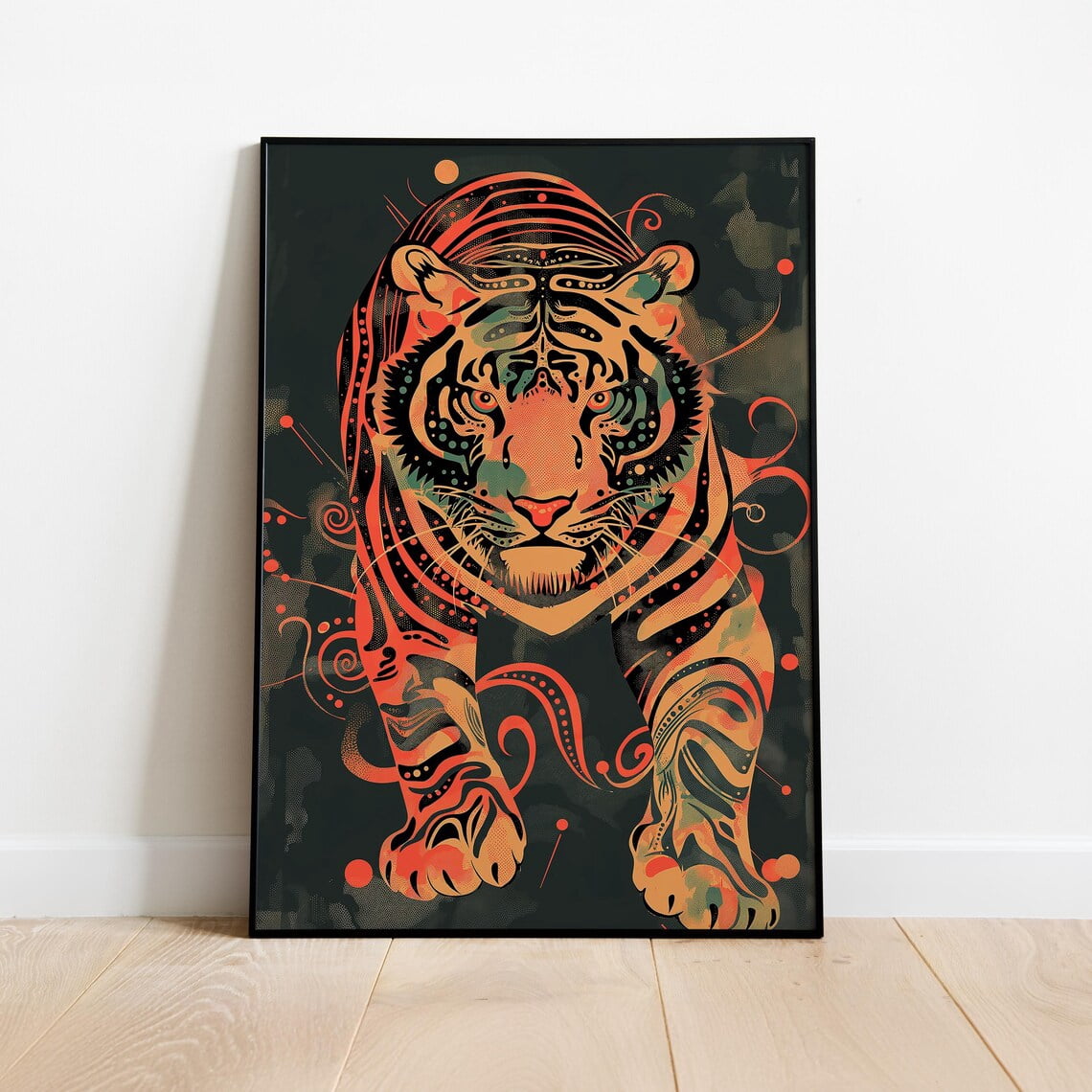 Kna Prints - 1 Pc Poster Abstract Tiger Wall Art Fierce Jgle Animal ...