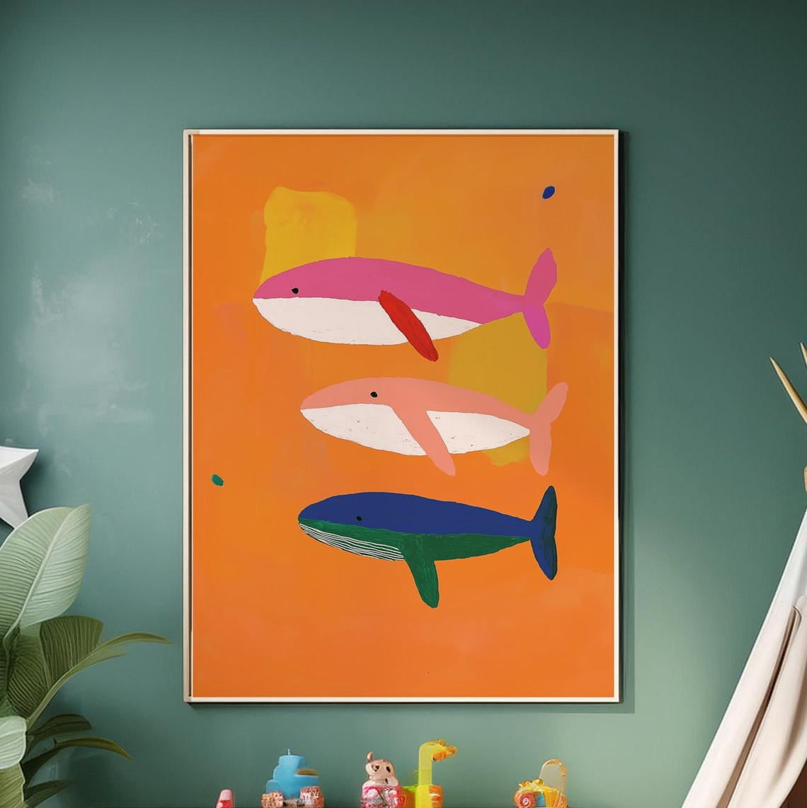 Kna Prints - 1 Pc Poster Abstract Whale Oil Acrylic Pet Whales, Sea ...