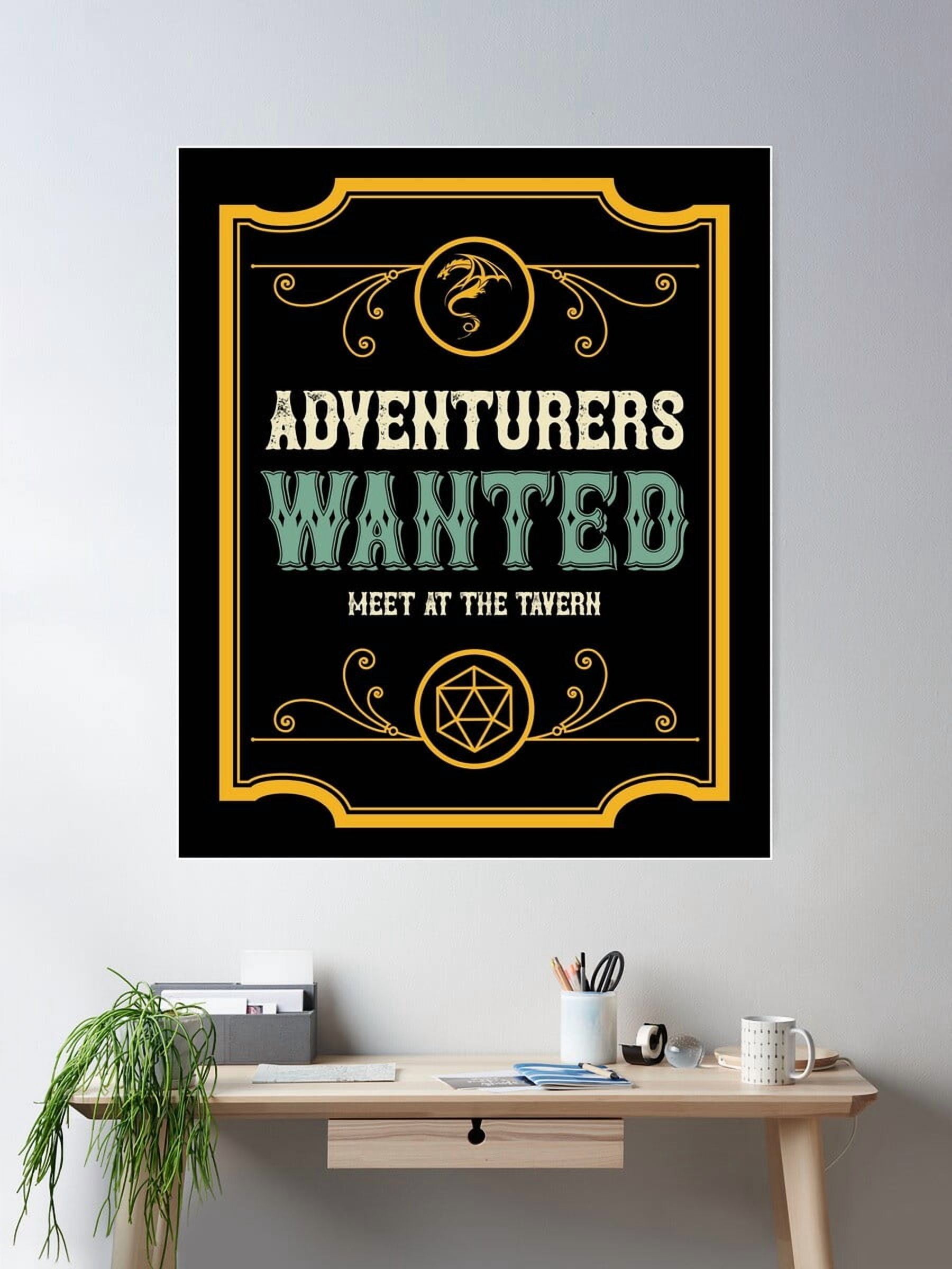 Kna Prints - 1 Pc Poster Adventurers Wanted Meet At The Tavern Vintage ...