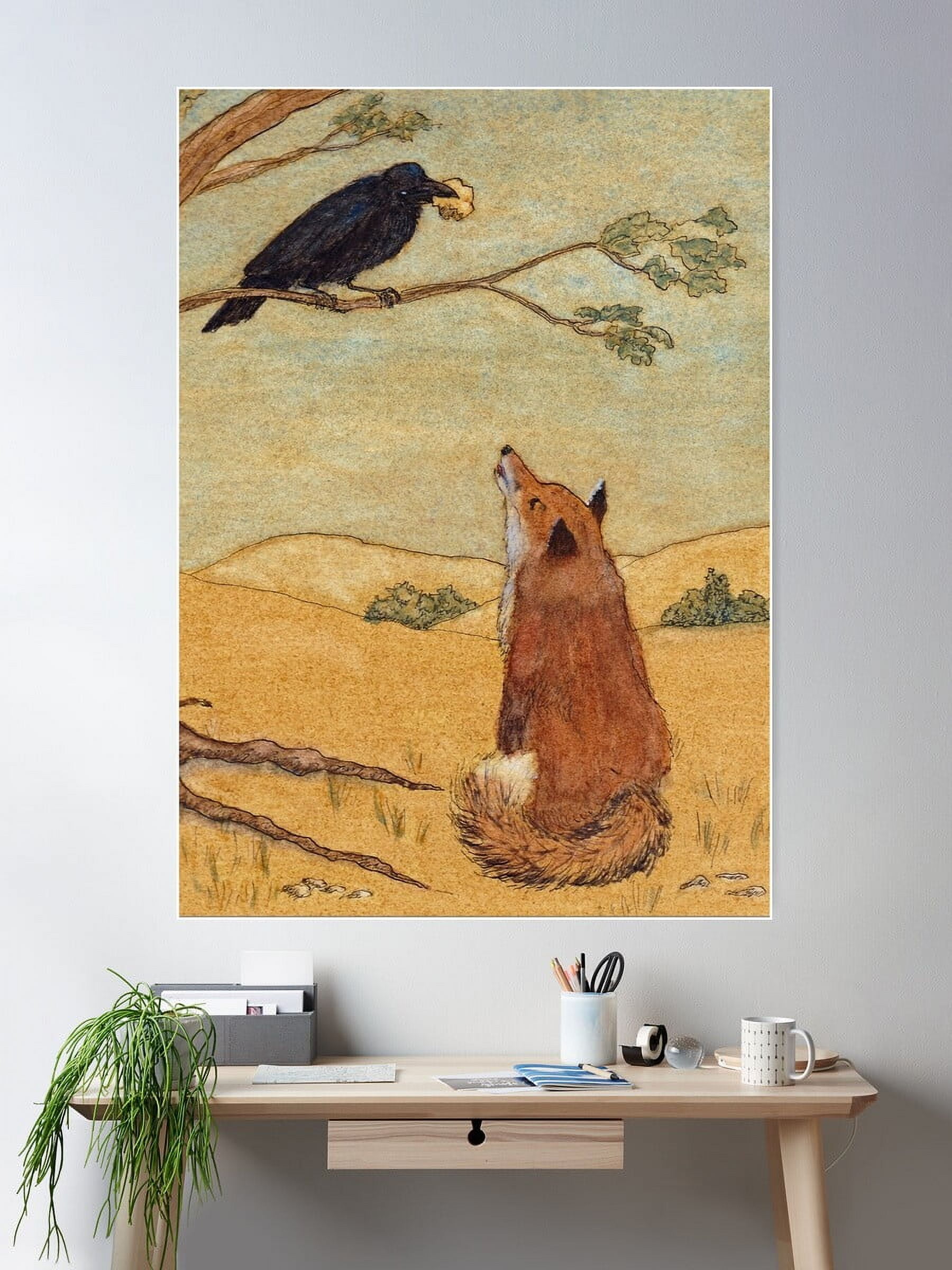 Kna Prints - 1 Pc Poster Aesops Fable The Fox And Crow, UNFRAMED-24x36 ...