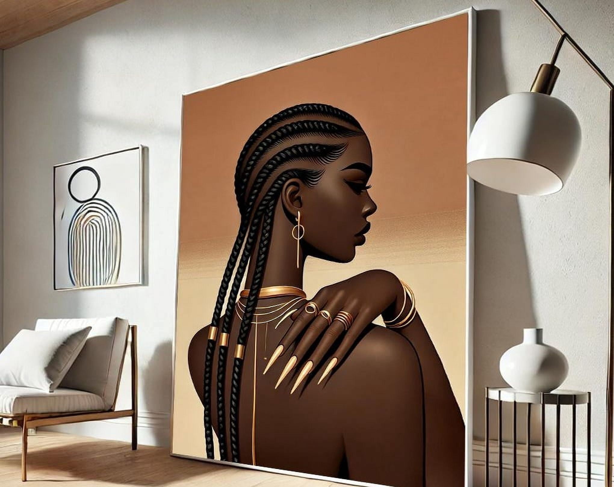 Kna Prints - 1 Pc Poster African Black Braided Woman Portrait Modern ...
