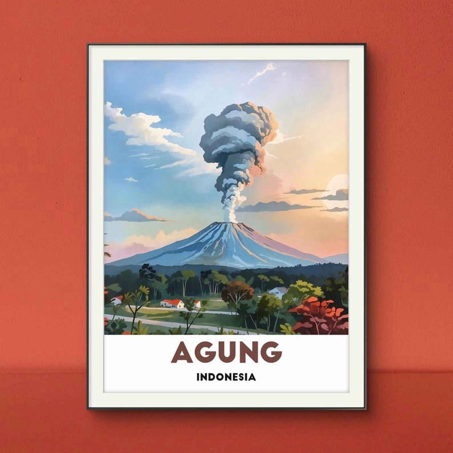 Kna Prints - 1 Pc Poster Agg Majestic Volcano With Smoking Summit At ...