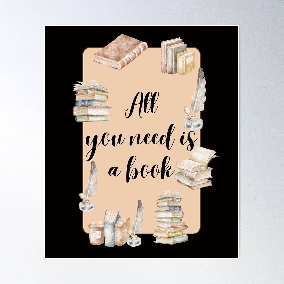 Kna Prints - 1 Pc Poster All You Need Is Vintage Retro Books Reading ...