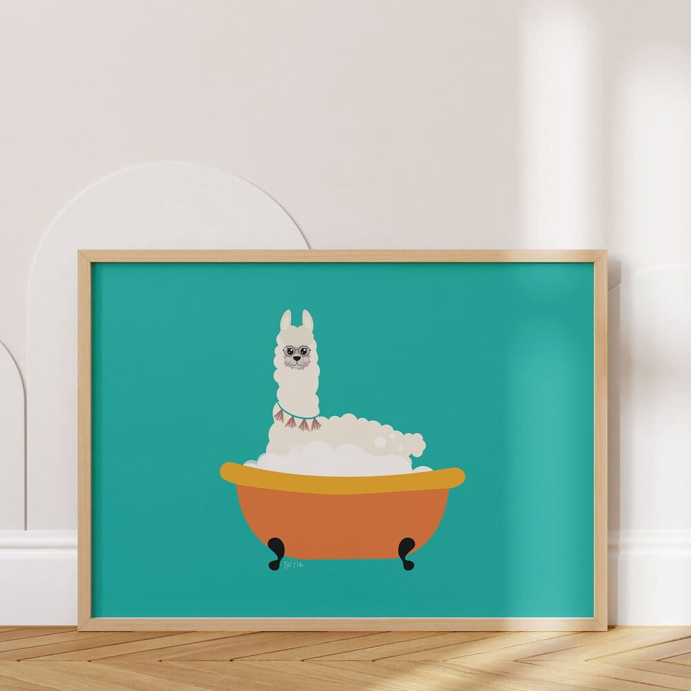 Kna Prints - 1 Pc Poster Alpaca Illustrated For Nursery And Kids Room ...