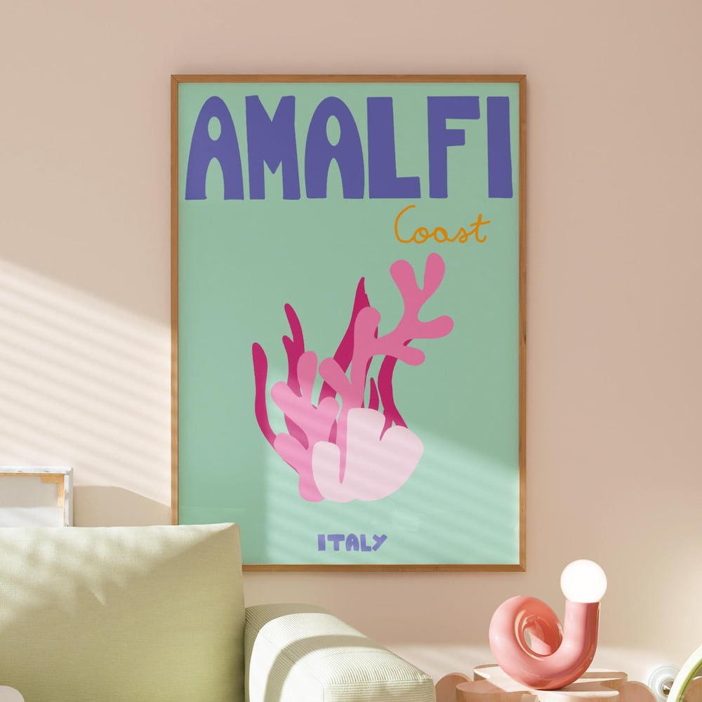 Kna Prints - 1 Pc Poster Amalfi Poster, Preppy Travel Wall Art, Minimal ...