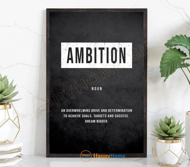 Kna Prints - 1 Pc Poster Ambition Definition Wall Art Motivational ...