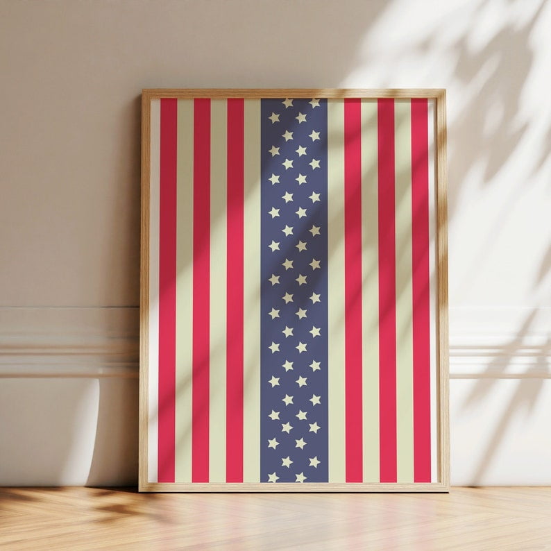 Kna Prints - 1 Pc Poster American Flag Patriotic Decor 4Th Of July ...