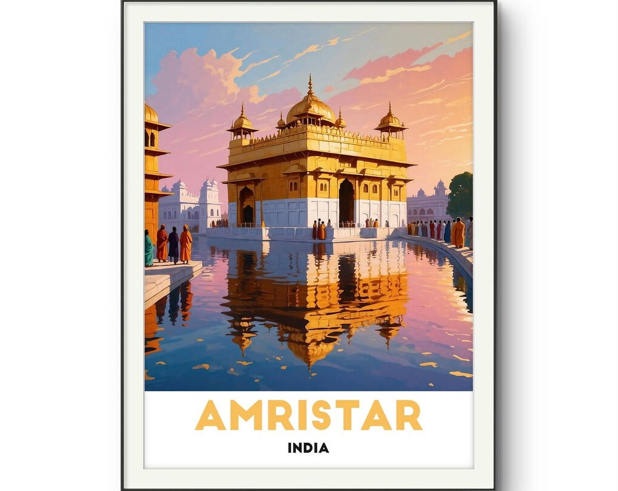 Kna Prints - 1 Pc Poster Amritsar India Golden Temple At Sset With ...