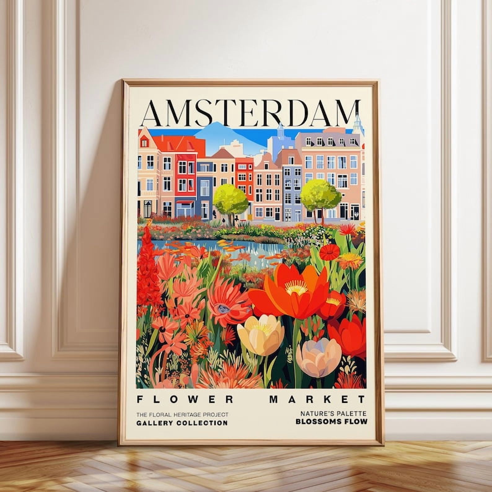 Kna Prints - 1 Pc Poster Amsterdam Flower Market Colorful Canal And ...