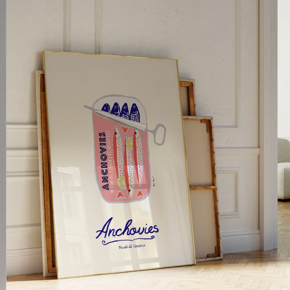 Kna Prints - 1 Pc Poster Anchovies Print, Fish Kitchen Wall Art ...