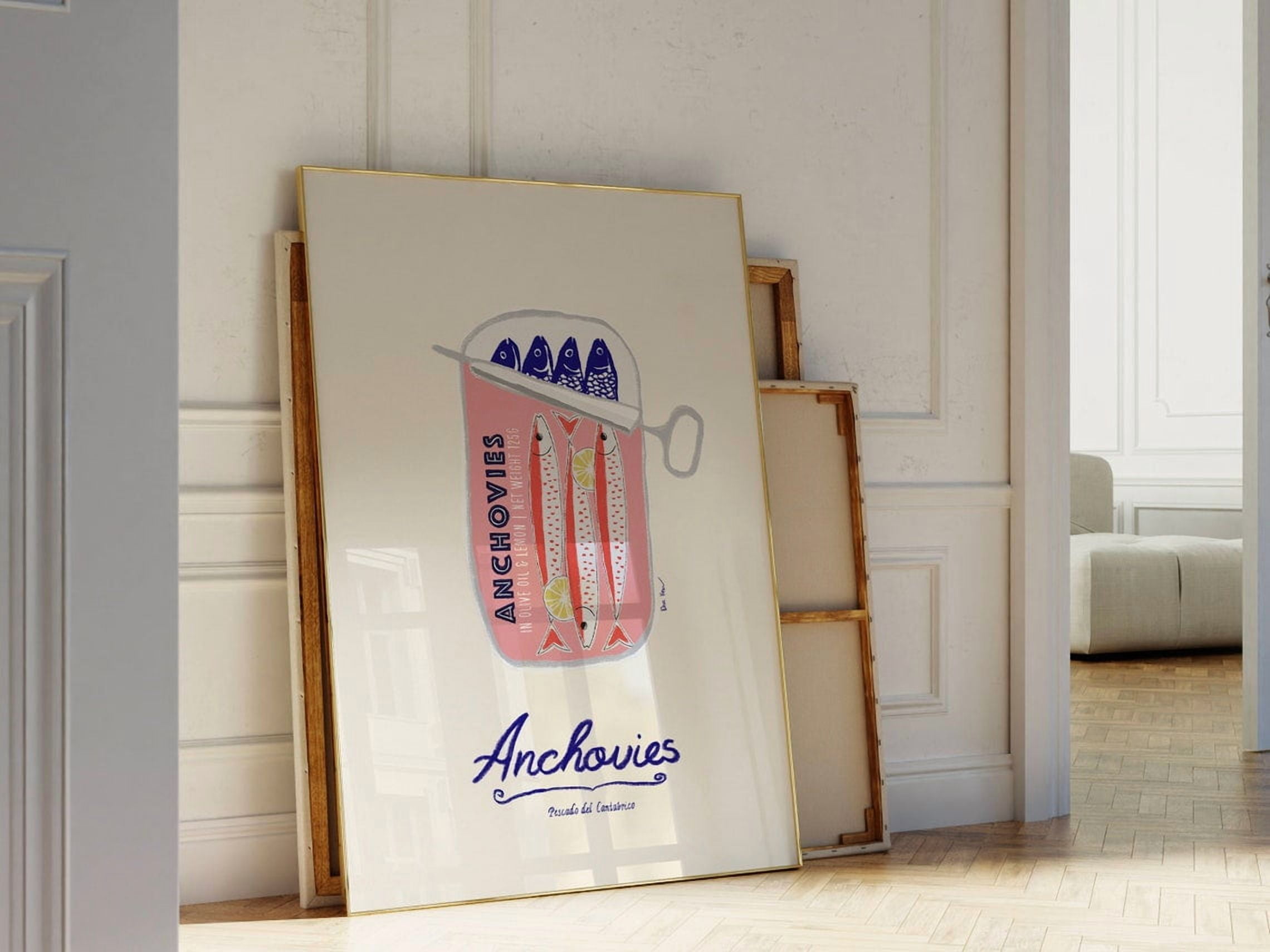 Kna Prints - 1 Pc Poster Anchovies Print, Fish Kitchen Wall Art ...