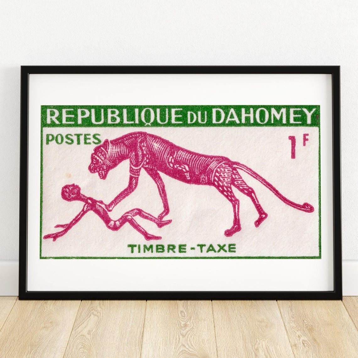 Kna Prints - 1 Pc Poster Animal Hting Man Vintage African Art Postage ...