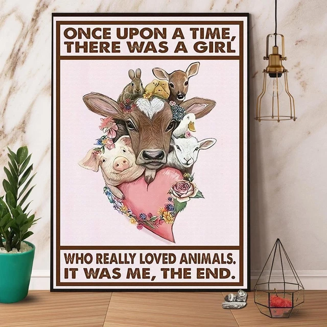 Kna Prints - 1 Pc Poster Animals There Was A Girl Who Really Loved ...