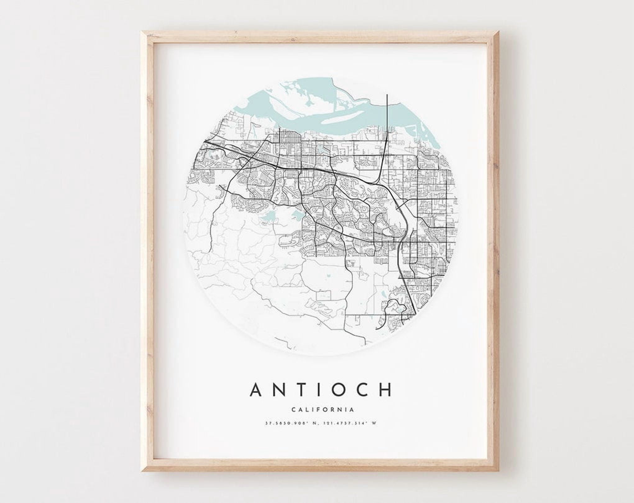 Kna Prints - 1 Pc Poster Antioch Map Print, Antioch Map City Wall Art, Ca Road Map, California ...