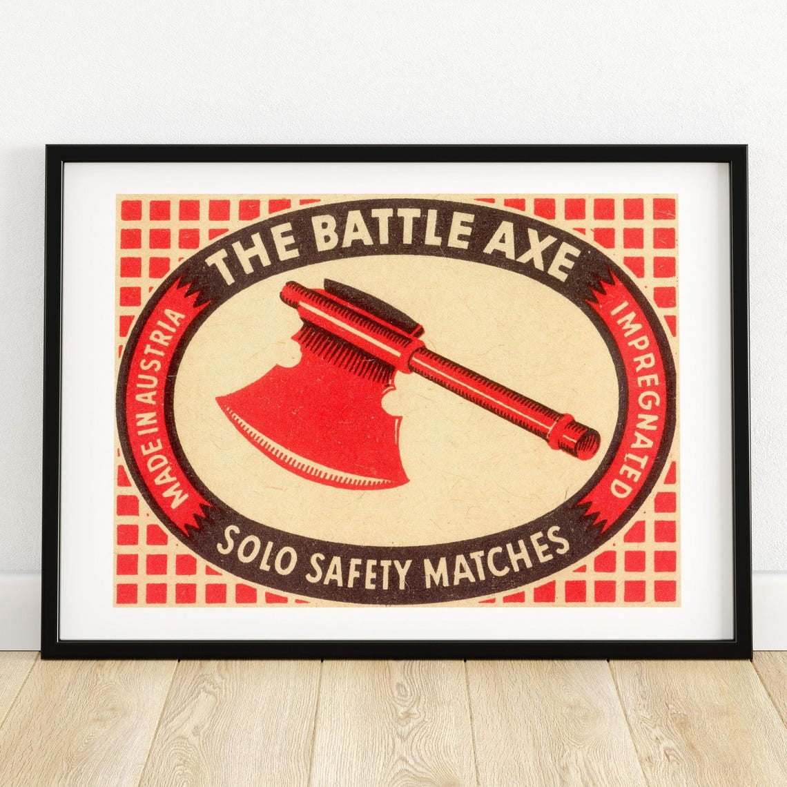 Kna Prints - 1 Pc Poster Antique Battle Axe Matchbox Art Print Vintage ...