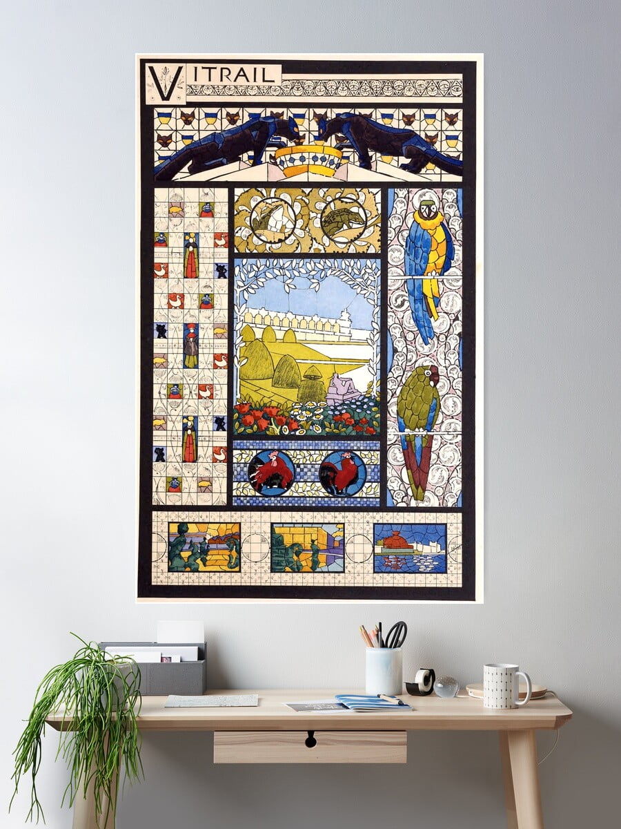 Kna Prints - 1 Pc Poster Antique Frech Architecture Stained Glass ...
