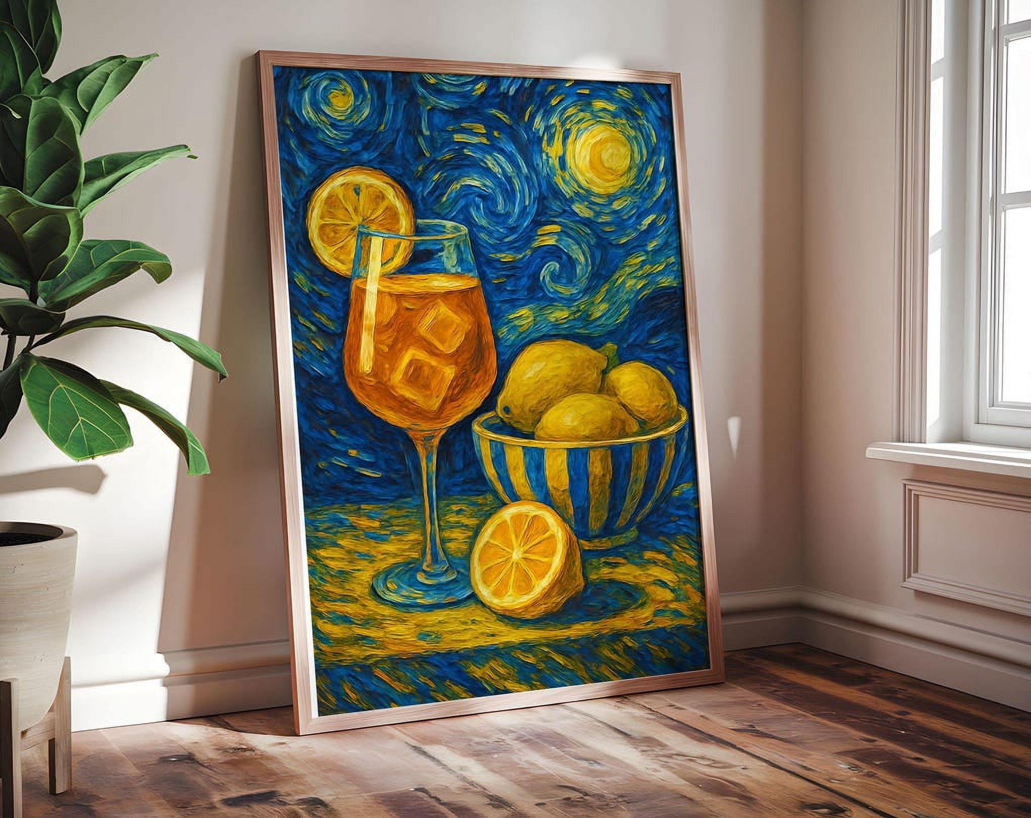 Kna Prints - 1 Pc Poster Aperol Spritz Cocktail Van Gogh Style Moted ...
