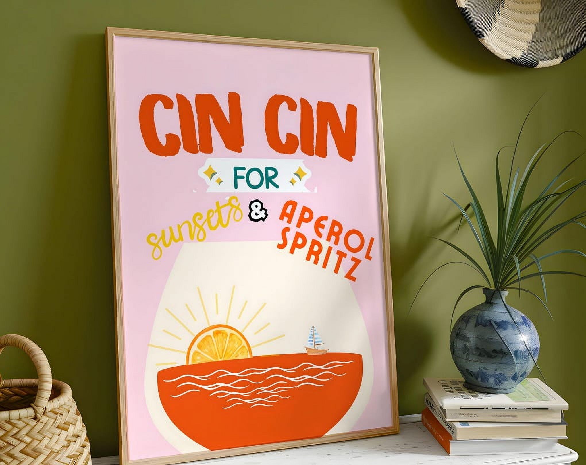 Kna Prints - 1 Pc Poster Aperol Spritz Italian Cocktail Cin Cin Wall ...