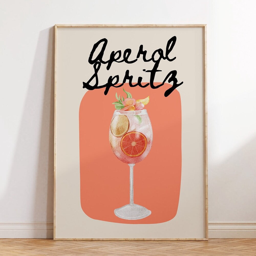 Kna Prints - 1 Pc Poster Aperol Spritz Print Bar Cart Printable ...