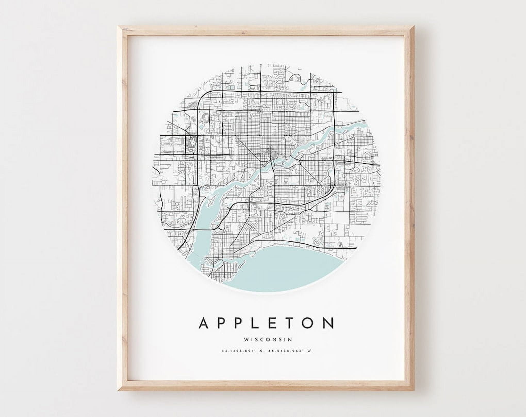 Kna Prints - 1 Pc Poster Appleton Map Print, Appleton Map City Wall Art ...