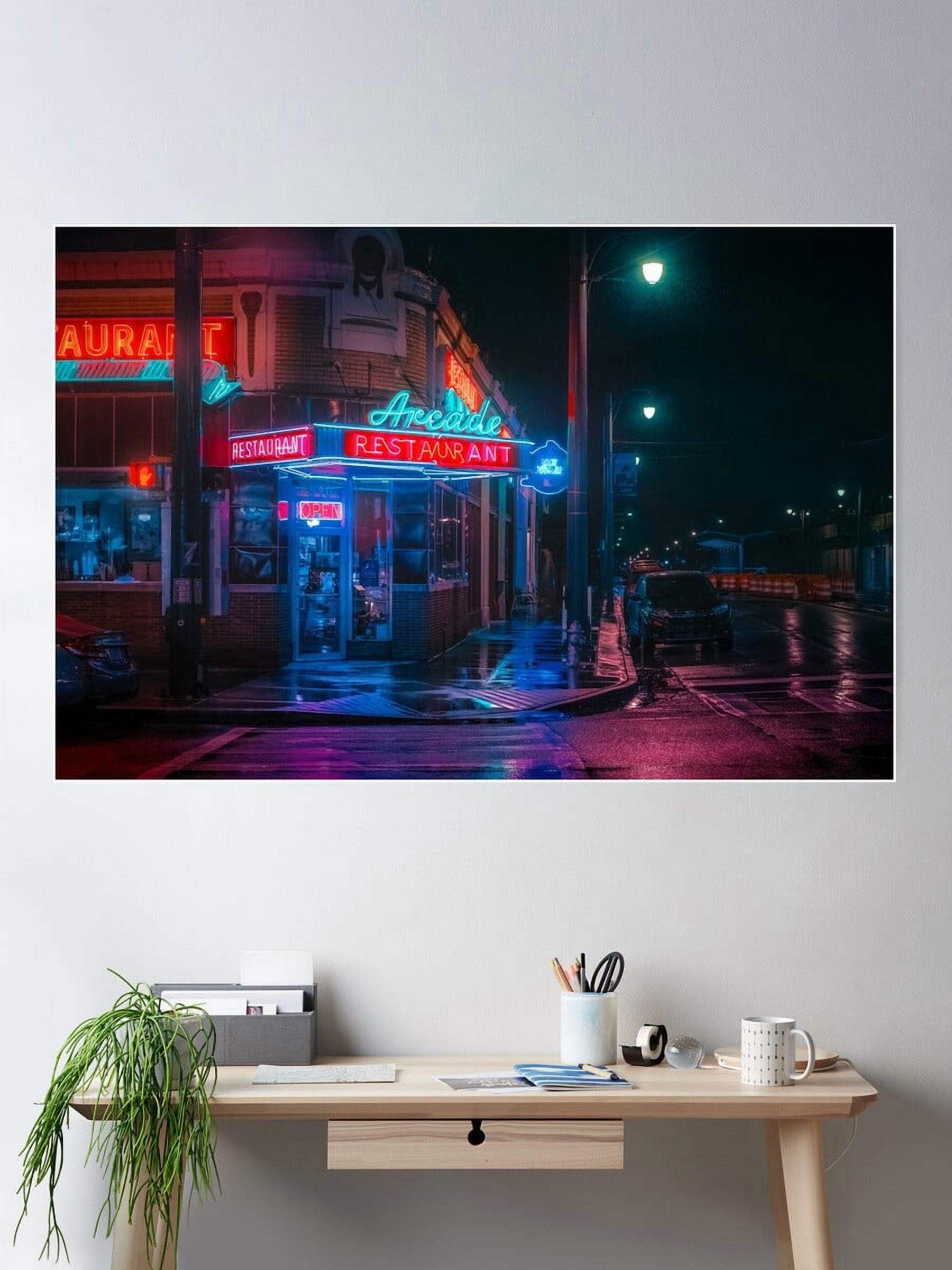 Kna Prints - 1 Pc Poster Arcade Memphis Tennessee Night Photography ...