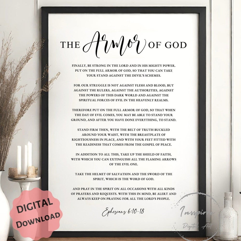 Kna Prints - 1 Pc Poster The Armor Of God Printable, Ephesians 6:10-18 ...
